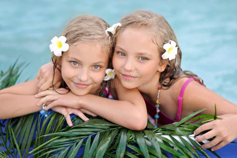 Portrait of two girls stock image. Image of outdoor, merriment - 58930073