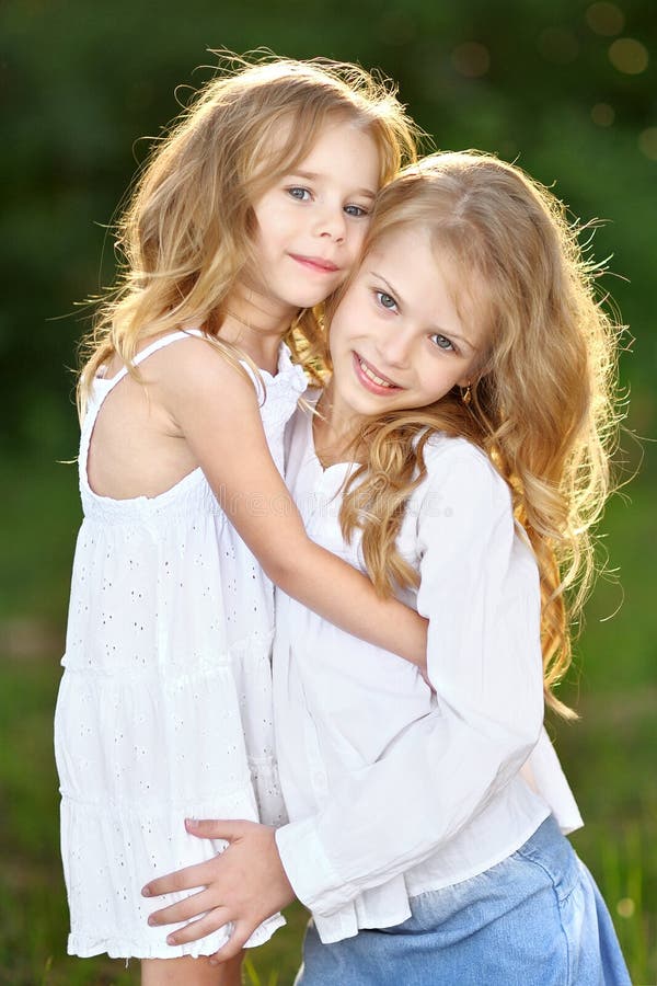 Portrait of two girls stock image. Image of cheer, rejoicing - 43053499