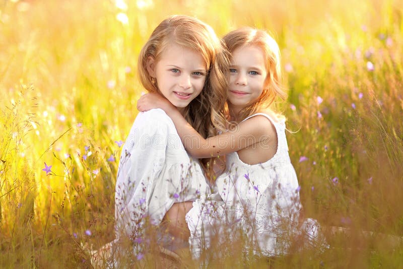 Portrait of two girls stock photo. Image of summer, joyfulness - 43053572