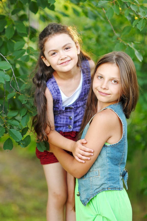 Portrait of two girls stock image. Image of childhood - 52821635
