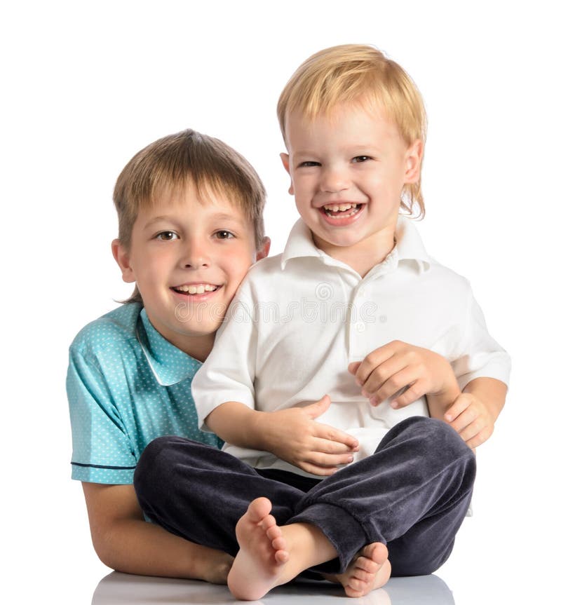 Portrait of Two Happy Brothers Stock Photo - Image of baby, love: 85398330