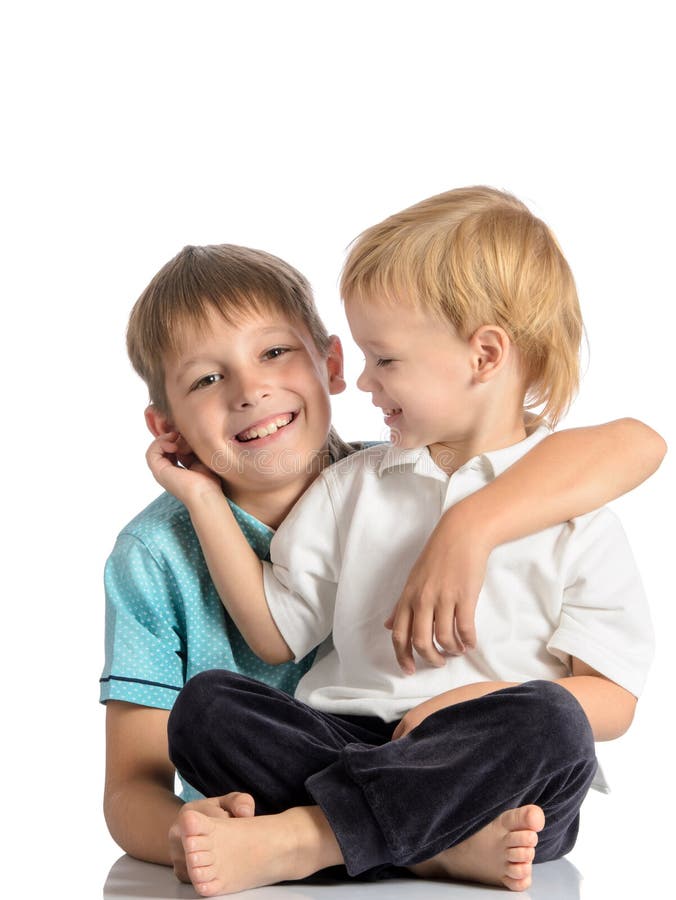 Portrait of Two Happy Brothers Stock Photo - Image of playful, happy ...