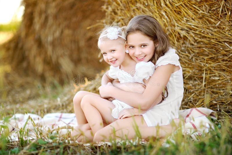Portrait of Two Happy Sisters Stock Image - Image of beautiful ...