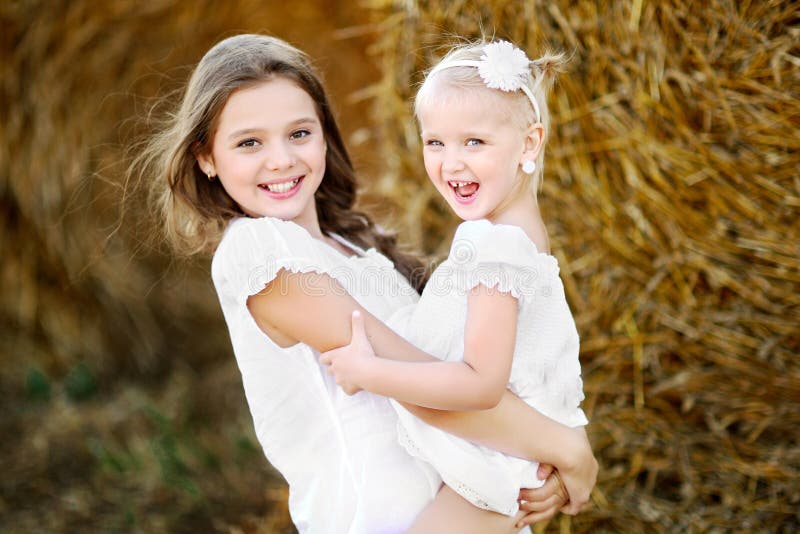 Portrait of Two Happy Sisters Stock Image - Image of beautiful ...