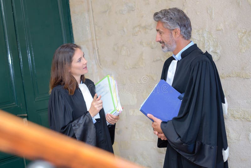 Portrait Two Judges Meeting Stock Image - Image of profession, case ...