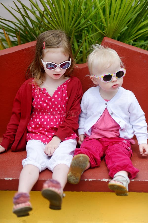 Portrait of Two Little Sisters Stock Image - Image of sisters ...
