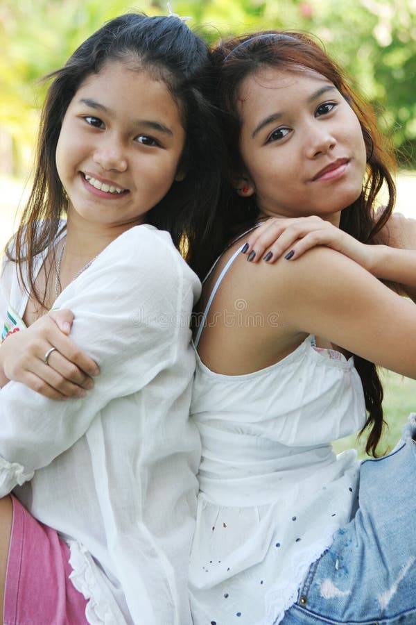 Portrait Of Two Lovely Thai Girls Stock Image Image 1743387