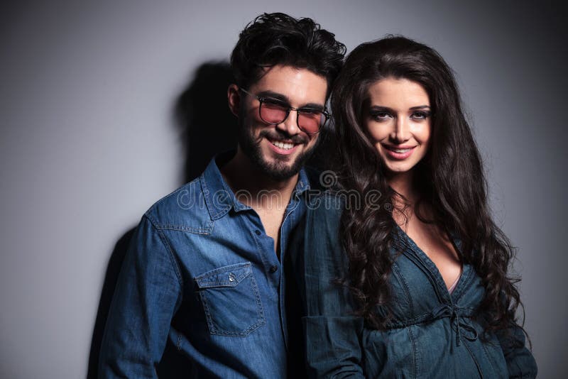 Portrait of Two Lovers Smiling Stock Image - Image of cute, people ...