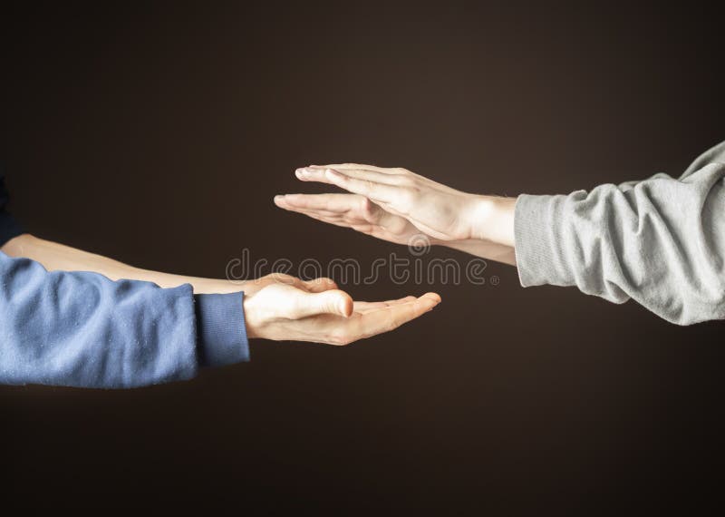 Portrait of Two Men Give High Five and Celebrate Victory D Stock Image ...