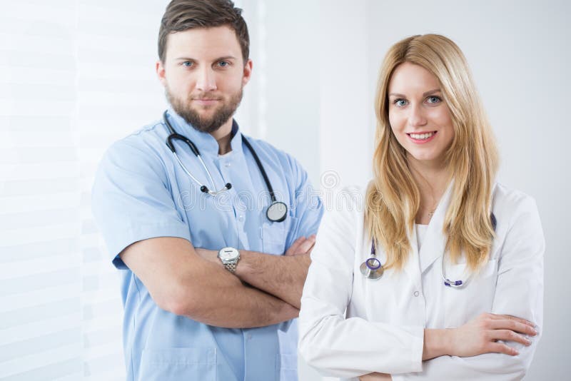 Portrait of two physicians stock image. Image of care - 52633507