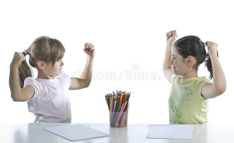 Portrait of Two Schoolchildren Stock Image - Image of class, pattern ... Portrait of Two Schoolchildren Stock Image - Image of class, pattern ...