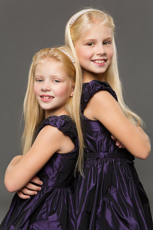 Portrait of two sisters stock image. Image of dresses - 37186611