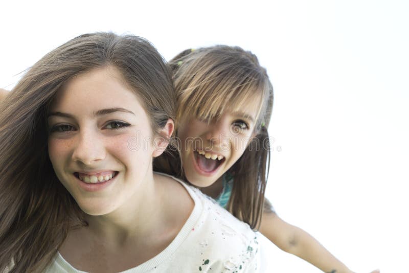 Portrait of two sisters stock photo. Image of close, portrait - 72370944