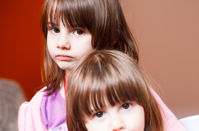 Portrait of Two Toddler Sisters Stock Photo - Image of daughter, young ...