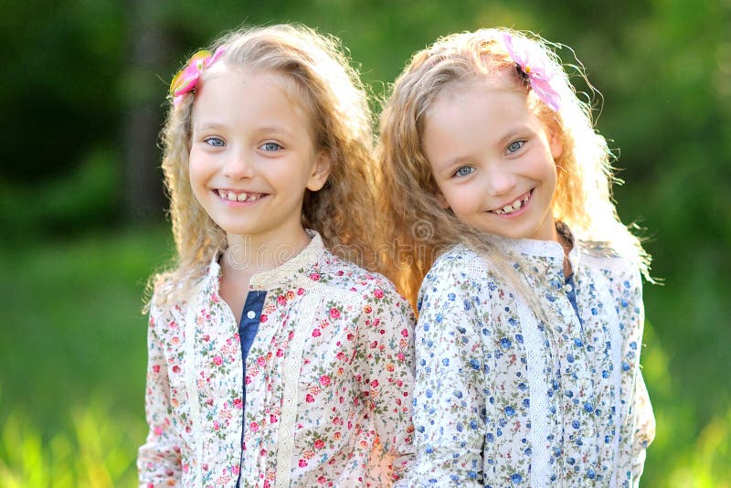 Portrait of two twins stock photo. Image of little, sisters - 32604486