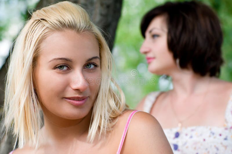 Portrait of Two Young Women Stock Image - Image of blonde, face: 14580993