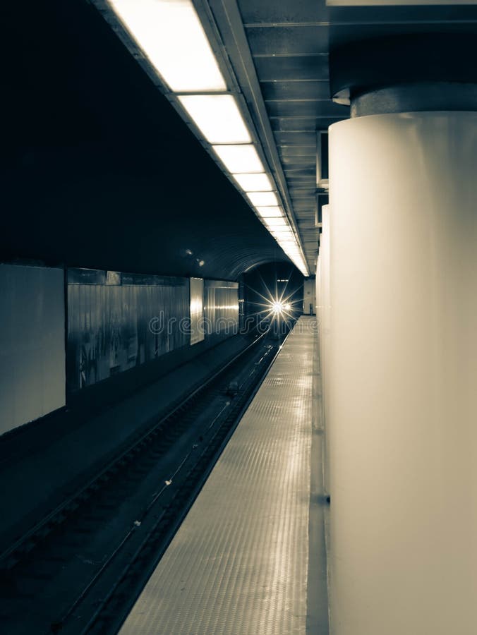 Light of a Train at Underground Tunnel Stock Photo - Image of transport ...