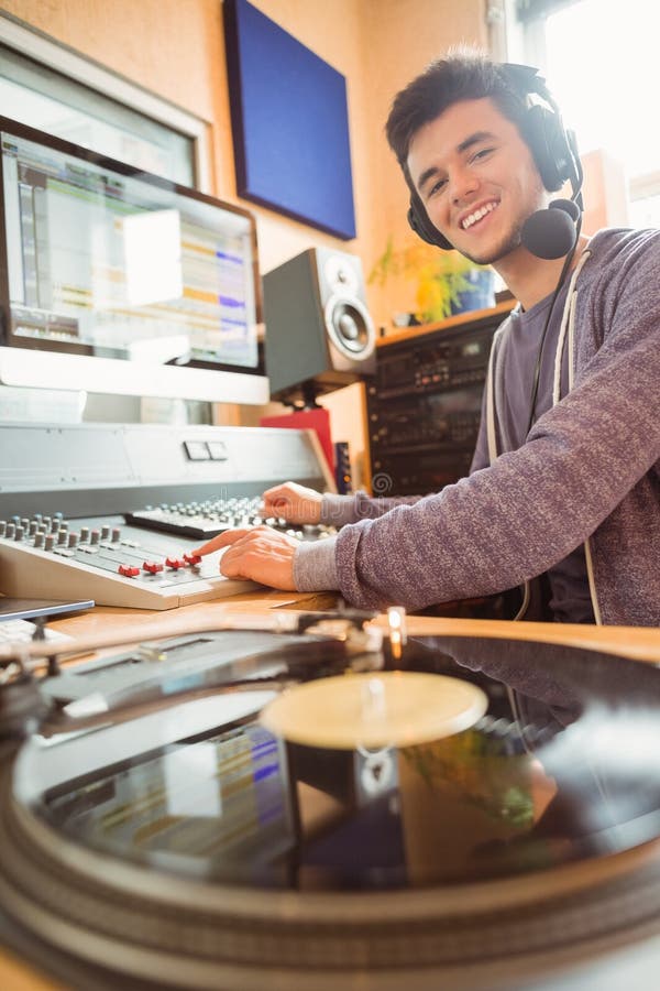 Portrait of an University Student Mixing Audio Stock Image - Image of ...