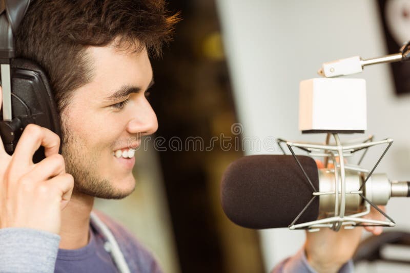 Portrait of an University Student Recording Audio Stock Image - Image ...