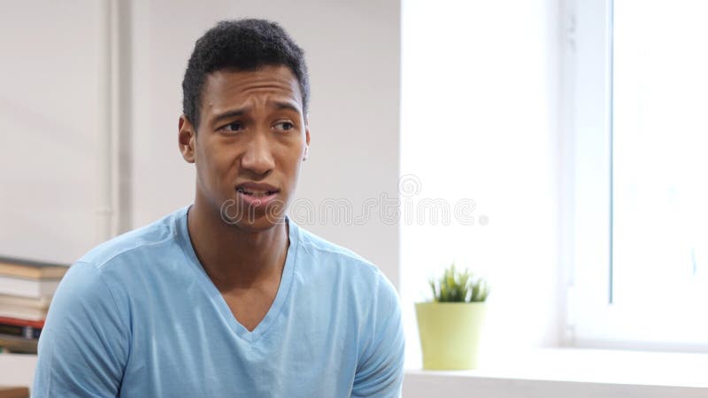 Portrait of Upset Sad Young Black Man Stock Photo - Image of eyes ...