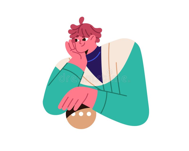 Portrait of UX UI Designer with Circle Shape Button More with Three ...