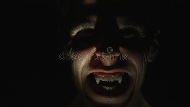 Angry vampire in the dark stock video. Video of vampire - 235509635