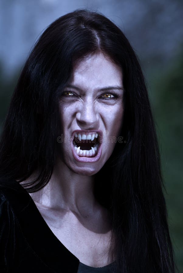 Portrait Vampire at a Moonlight Stock Image - Image of satanic, satan ...