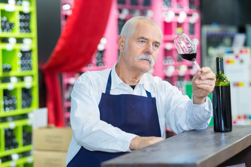 Portrait Vendor Wine Inspection Stock Image - Image of inspection ...