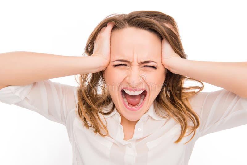 Portrait of Very Frustrated and Angry Young Woman Screaming Stock Photo ... Portrait of Very Frustrated and Angry Young Woman Screaming Stock Photo ...
