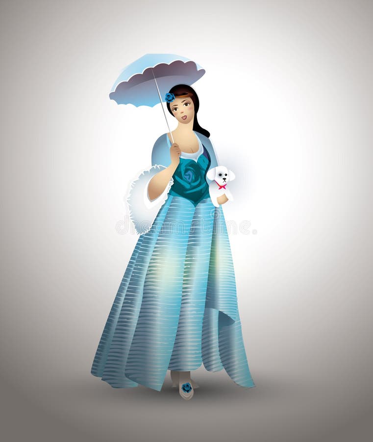 Vintage victorian lady stock vector. Illustration of arrogant - 19752446