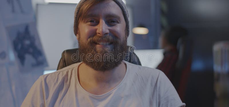 Portrait of Video Game Developers Stock Image - Image of sitting, desk ...