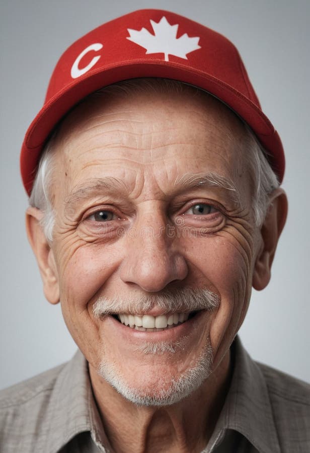 Portrait View of a Regular Happy Smiling Canada Oldman, Ultra Realistic ...