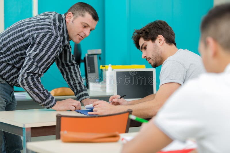 Portrait Vocation Class Having Lesson Stock Image - Image of student ...