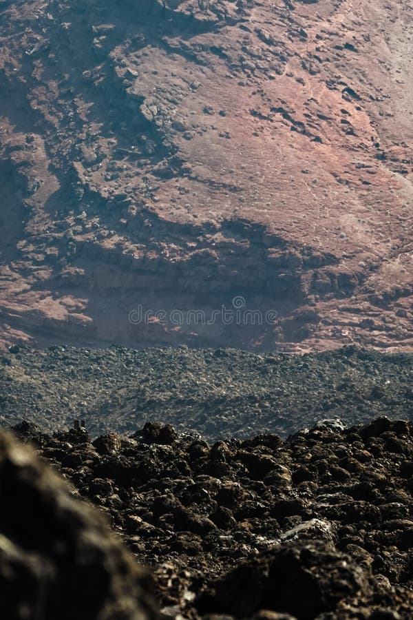 Portrait of a Volcano in Lanzarote Stock Image - Image of aeon, layer ...