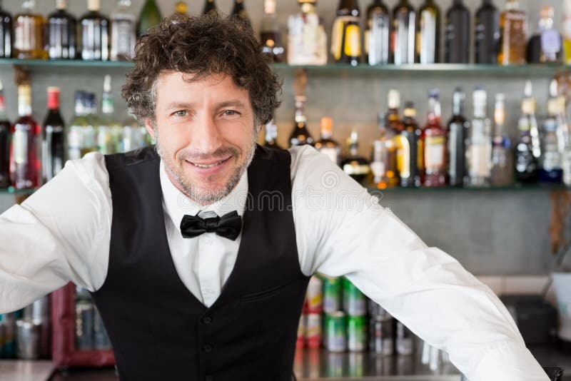 Portrait of Waiter and Waitress Smiling Stock Photo - Image of ...
