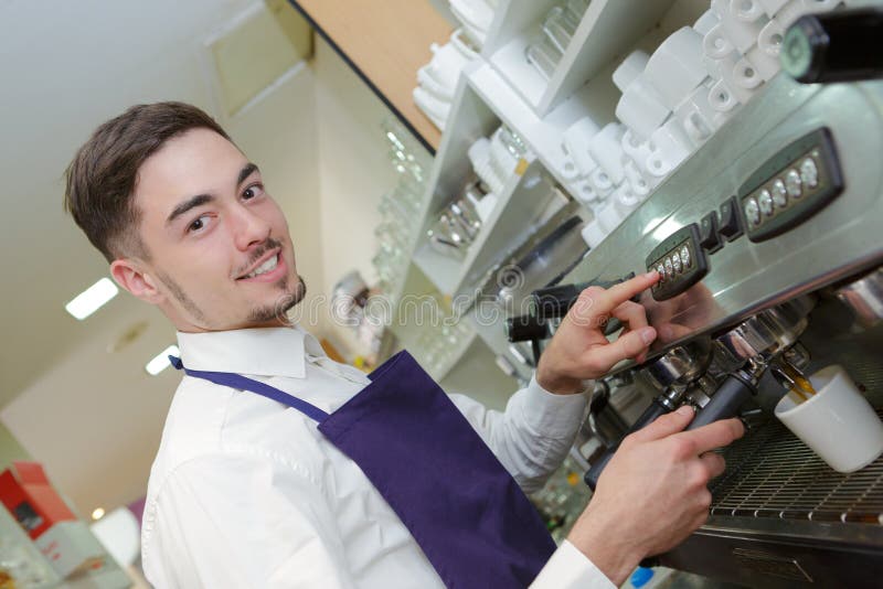 866 Waiter Using Coffee Machine Stock Photos - Free & Royalty-Free ...