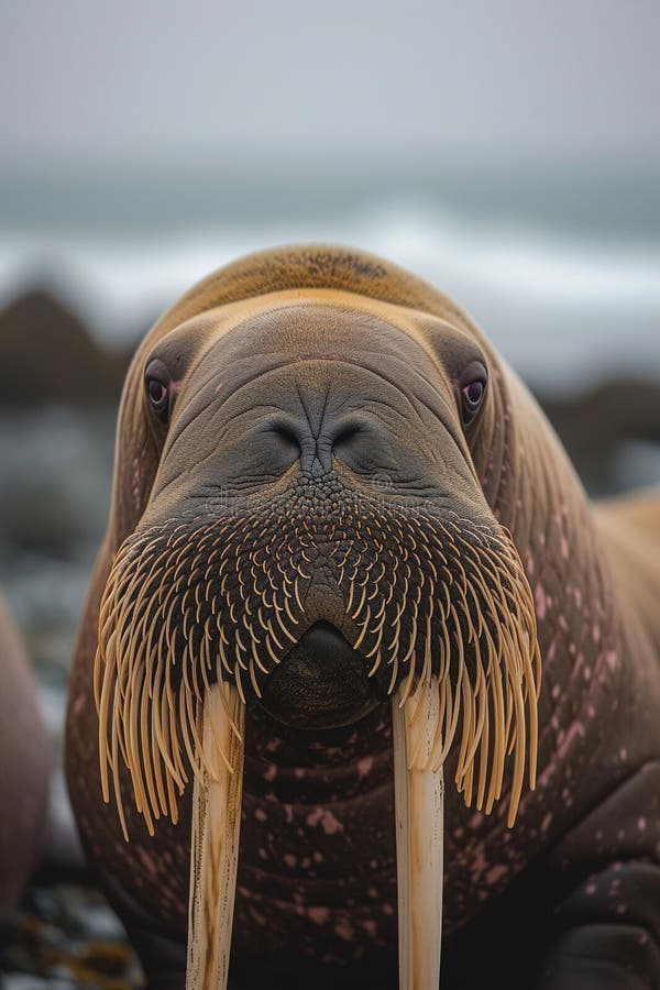 Portrait of a Walrus in the Wild. Generative AI Stock Illustration ...