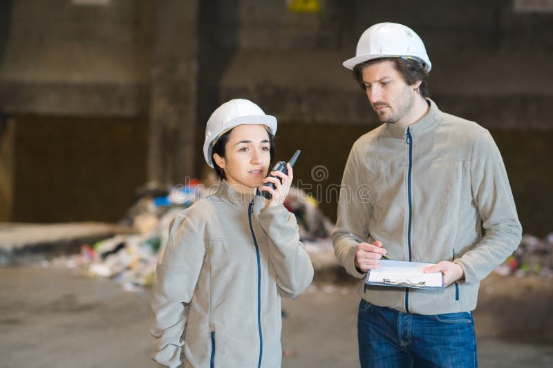 Portrait Warehouse Employees Talking Stock Image - Image of woman, male ...