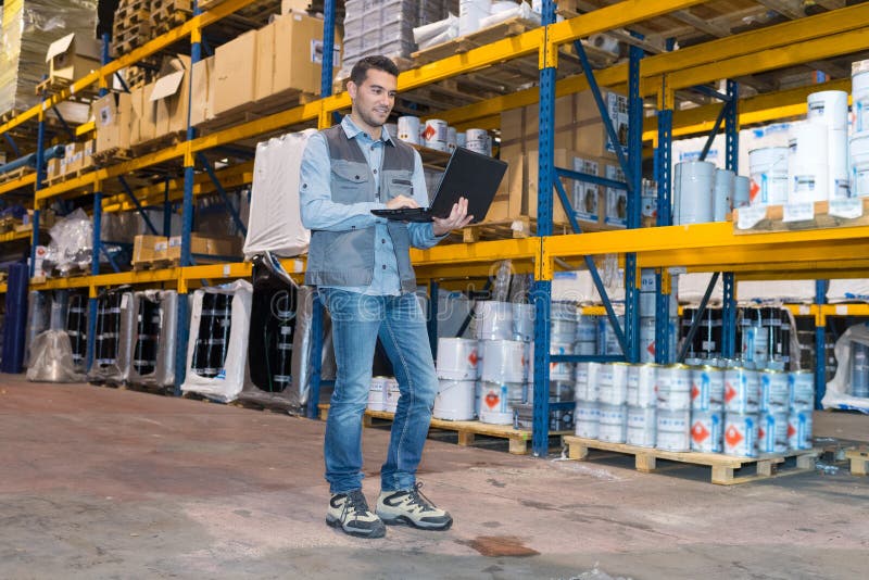 Portrait Warehouse Inventory Worker Stock Photo - Image of distribution ...