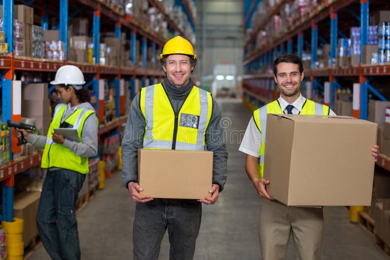 Portrait of Warehouse Worker Standing Together Stock Photo - Image of ...