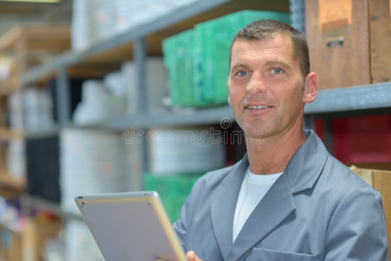 Portrait of Warehouse Worker Standing Together Stock Photo - Image of ...