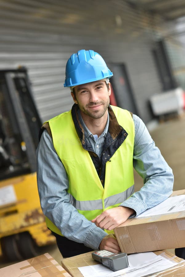 Portrait of Warehouseman at Work Stock Photo - Image of warehouse ...