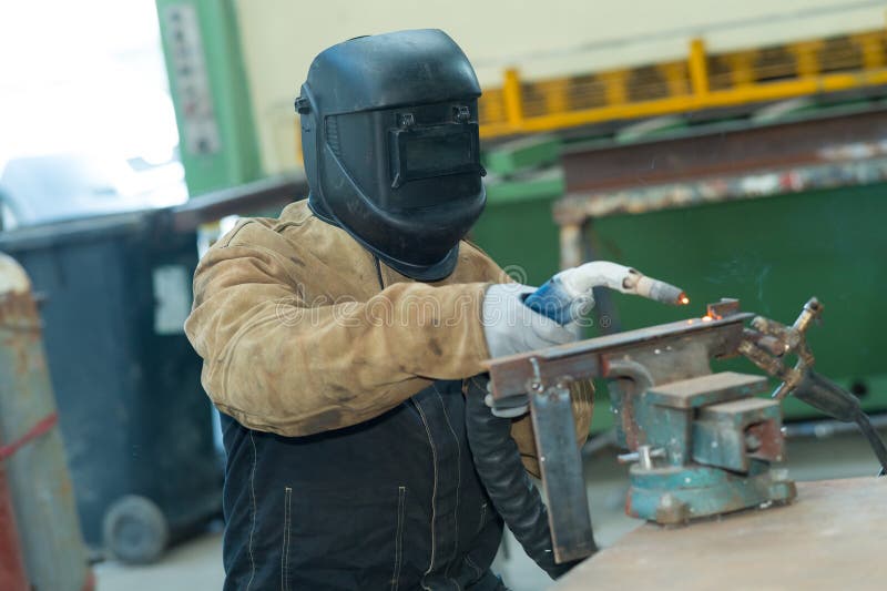 Portrait welder at work stock photo. Image of seam, rolled - 276721512