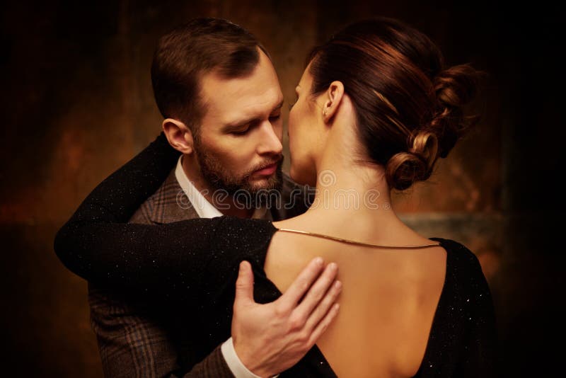 Portrait of Well-dressed Couple in Expression of Feelings Stock Image ...