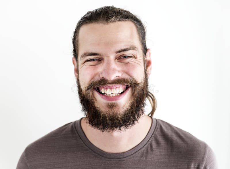 Portrait of White Man Isolated Stock Photo - Image of enjoy, feeling ...