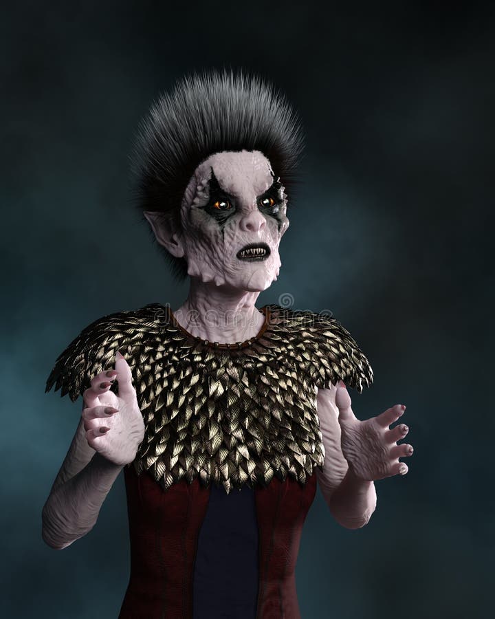 White Mutant Creature stock illustration. Illustration of monster ...