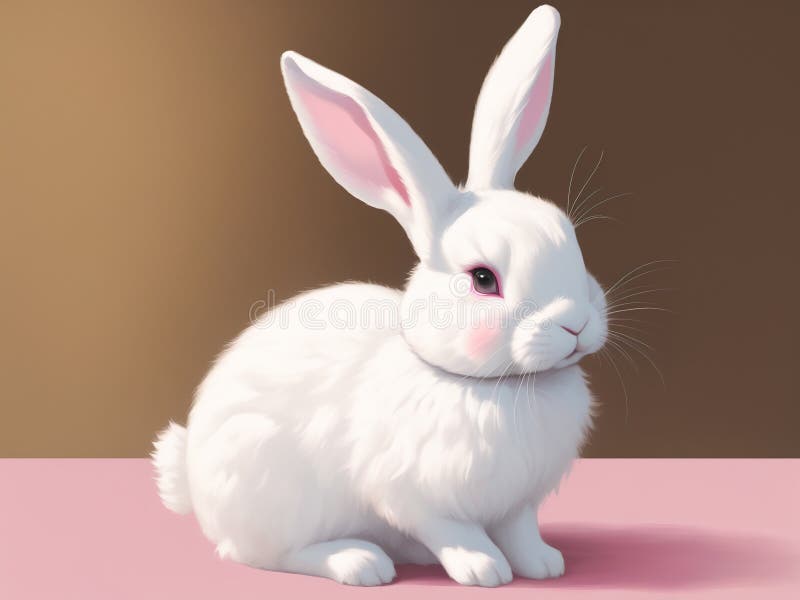 Portrait of a white rabbit stock image. Image of generated - 300174785