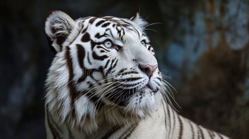 Portrait of a White Tiger in the Wild. Selective Focus Stock Photo ...