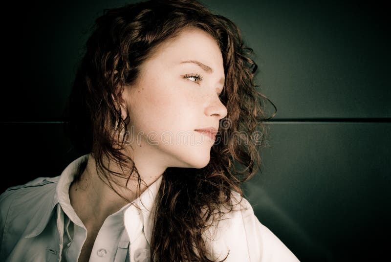 Portrait on a wind stock photo. Image of model, attractive - 15020374