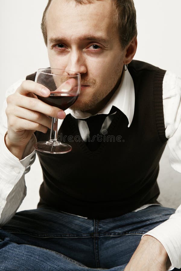 Portrait with wine stock image. Image of adult, casual - 4292777